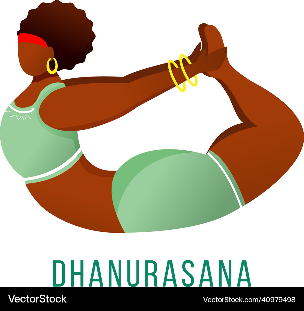 Dhanurasana flat bow pose african american Vector Image