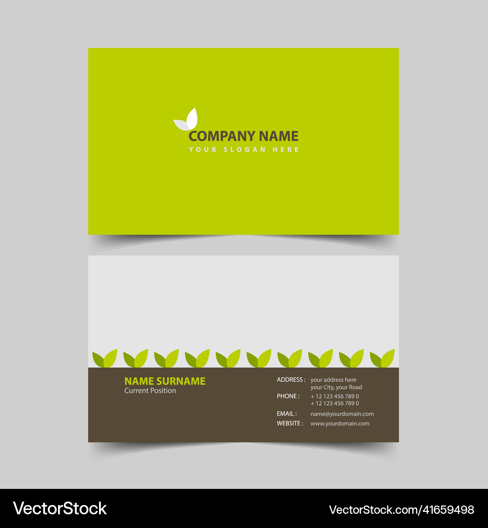 Eco friendly business card design template Vector Image