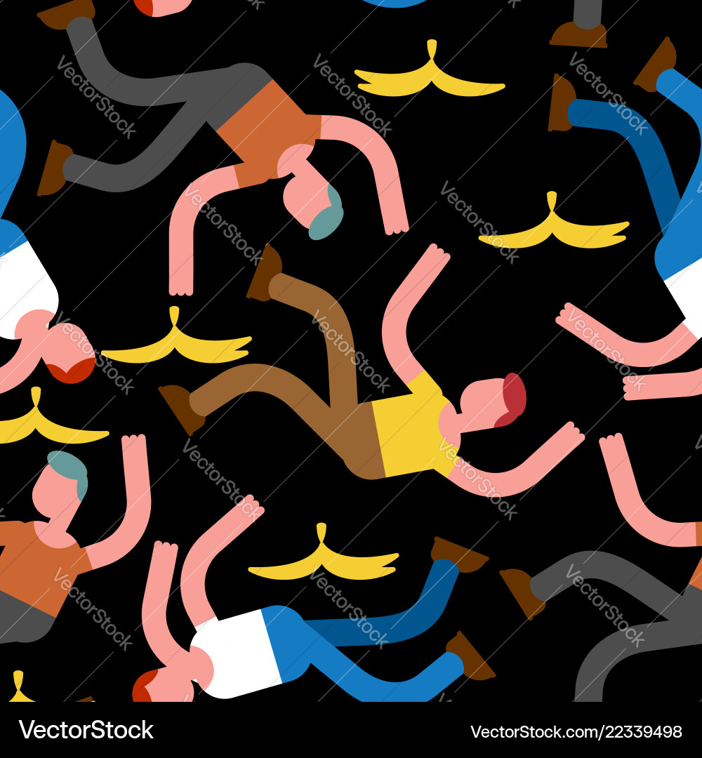 Fall on banana seamless pattern slip on banana Vector Image