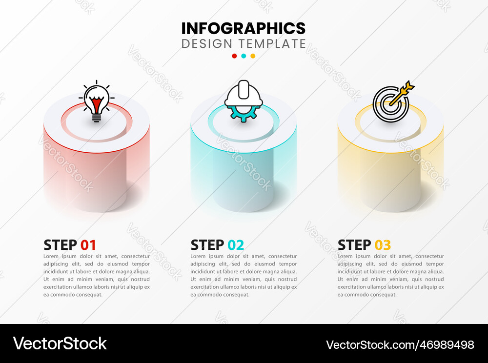Infographic template with icons and 3 options Vector Image