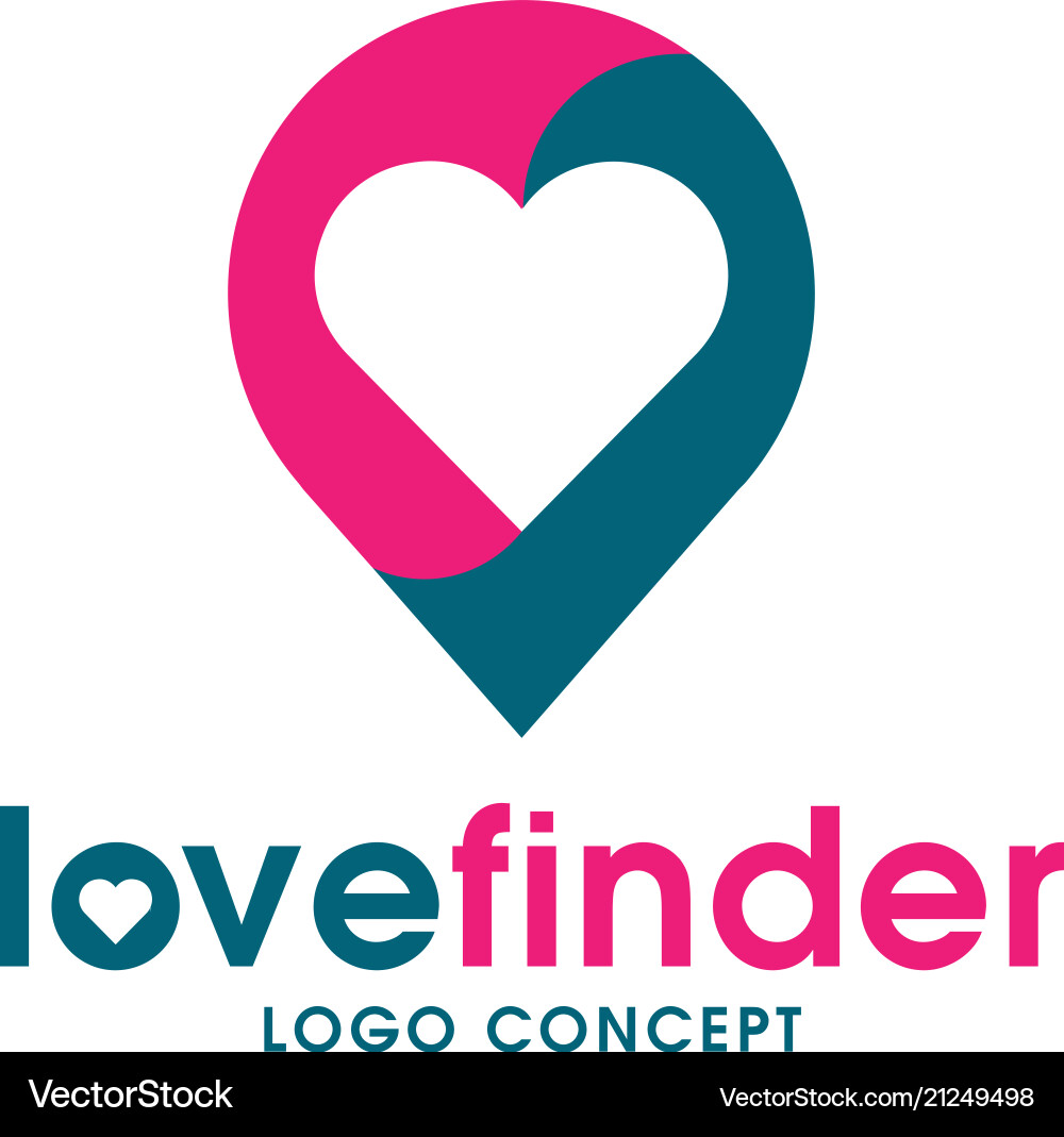Love pin logo finder Royalty Free Vector Image