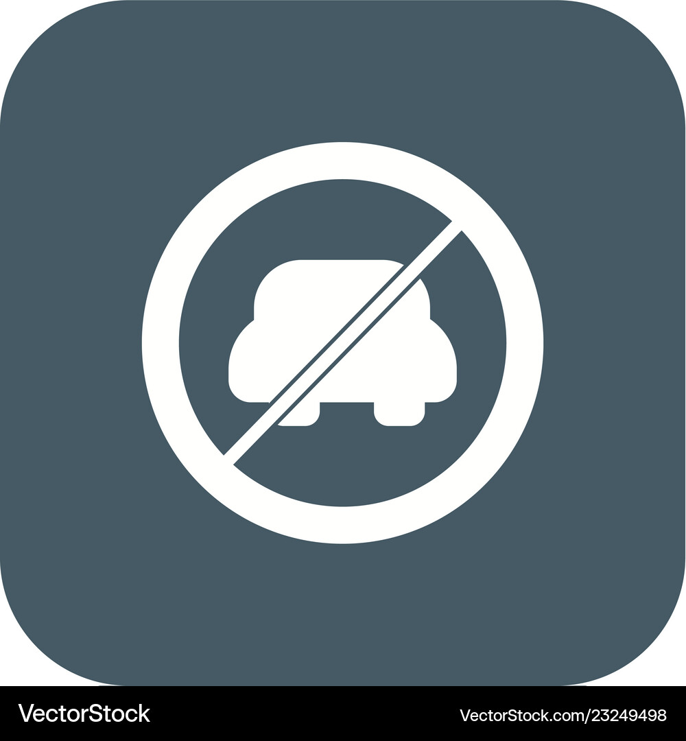 No entry for motor vehicle icon Royalty Free Vector Image