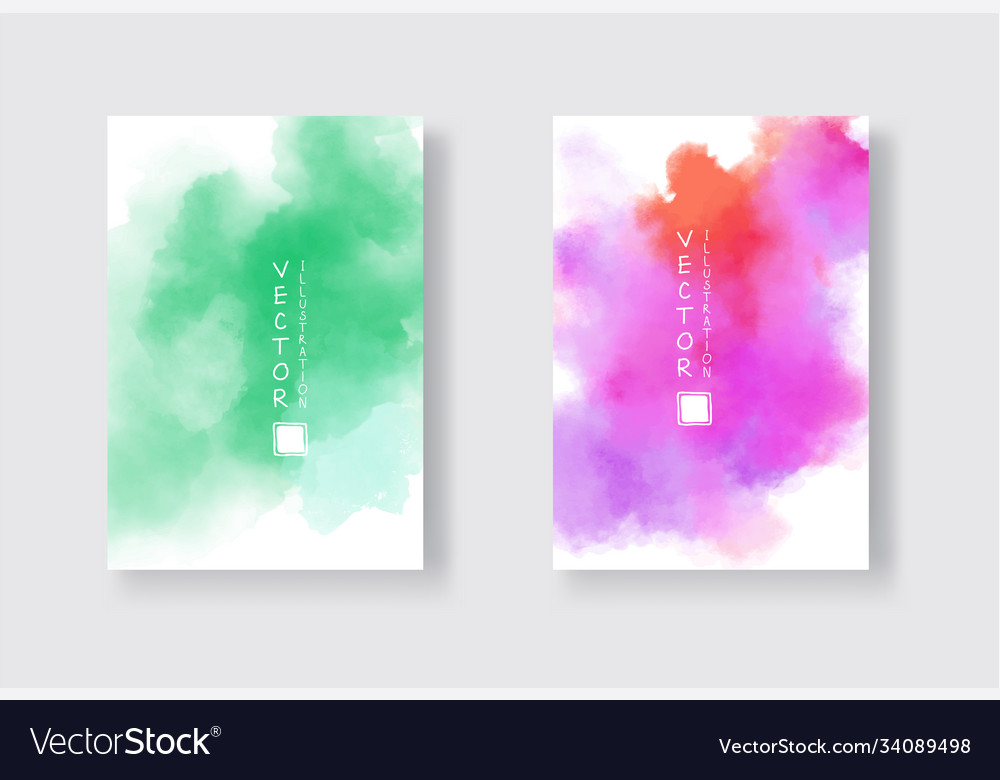 Set bright colorful watercolor background Vector Image