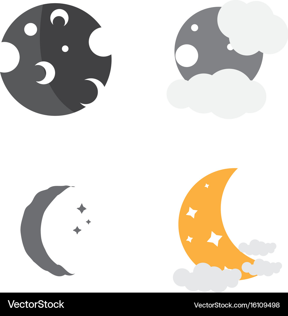 Set of moon icons Royalty Free Vector Image - VectorStock