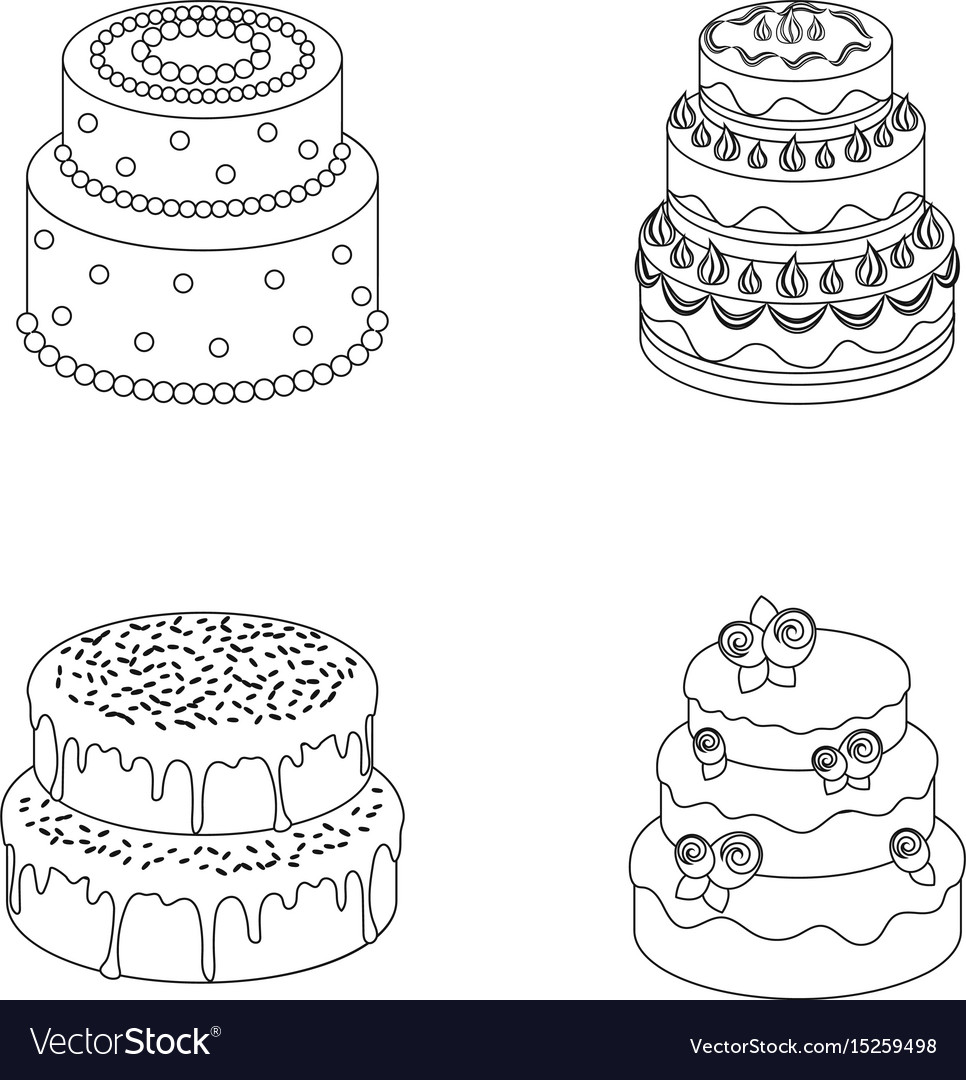 Sweetness dessert cream treacle cakes country Vector Image