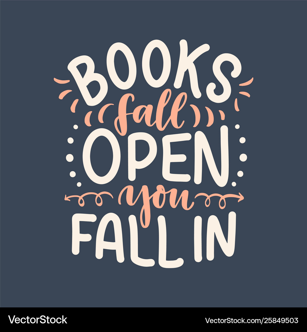 Abstract lettering about books and reading Vector Image