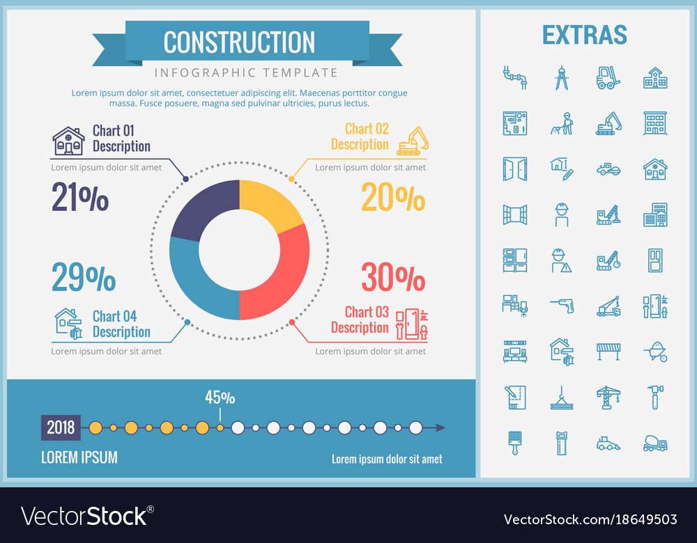 Construction infographic template and elements Vector Image