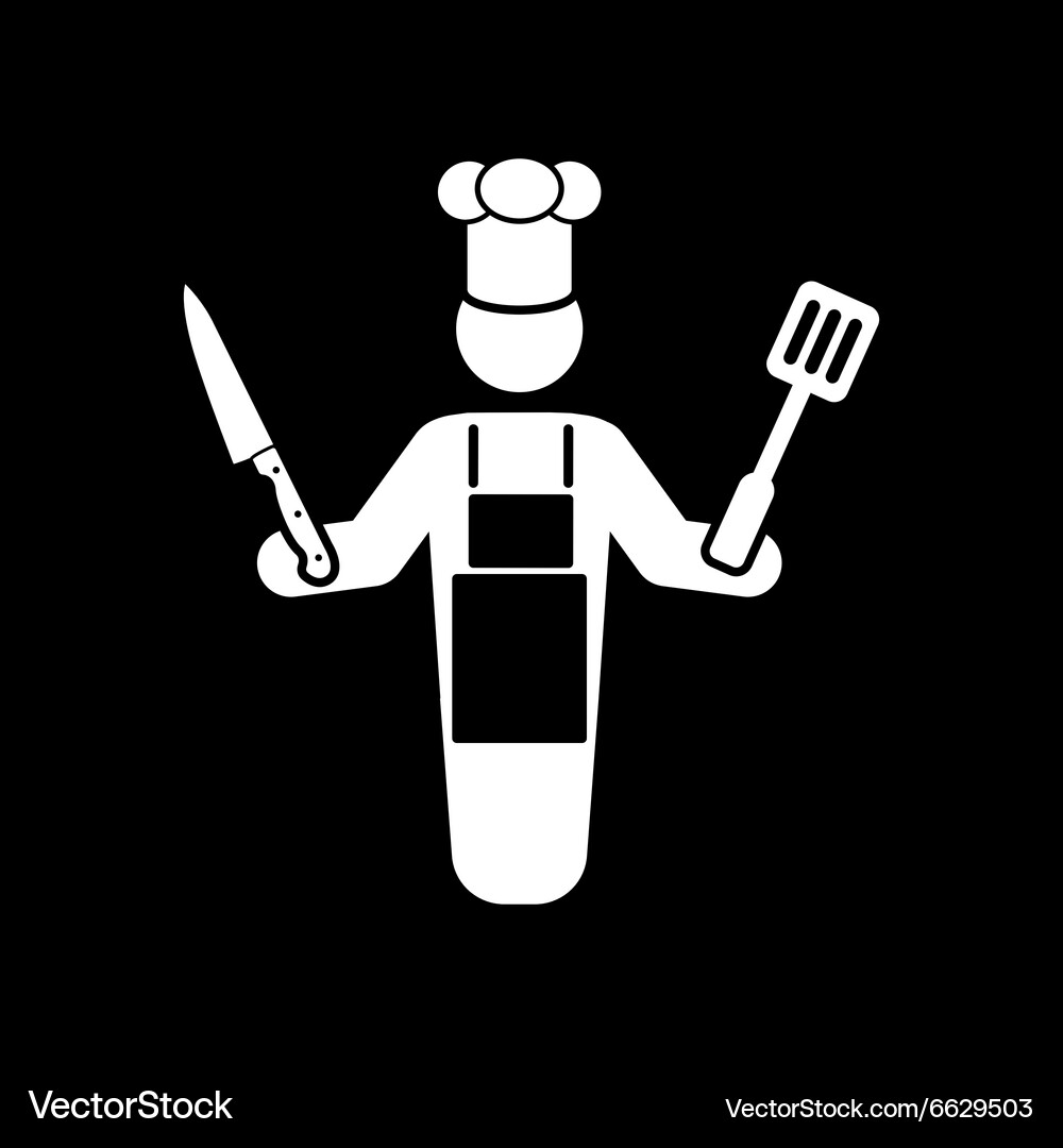 Cook icon chef and barbecue restaurant Royalty Free Vector