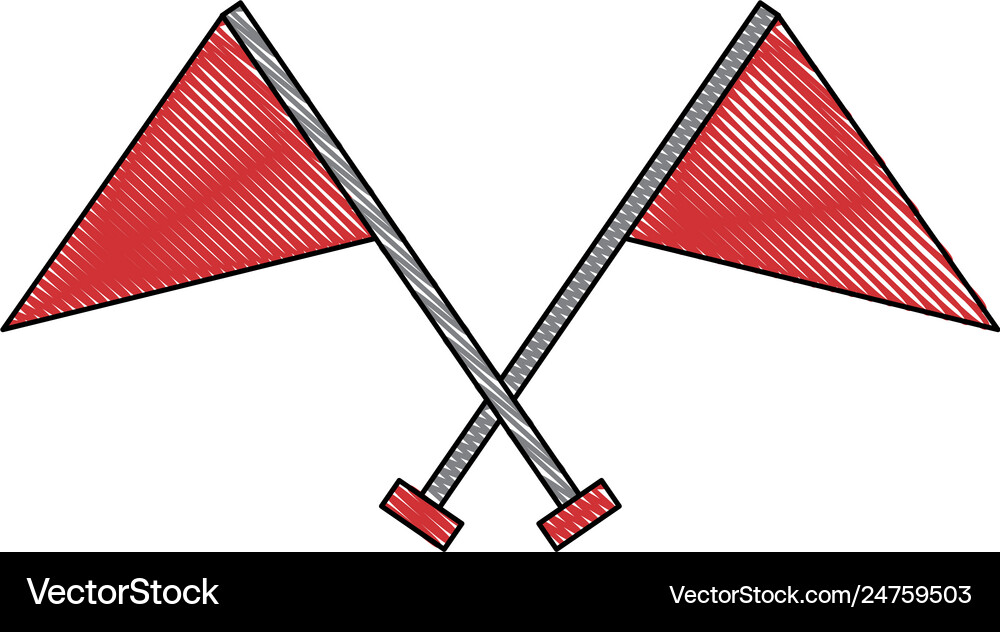 Crossed flag progress success finish symbol Vector Image