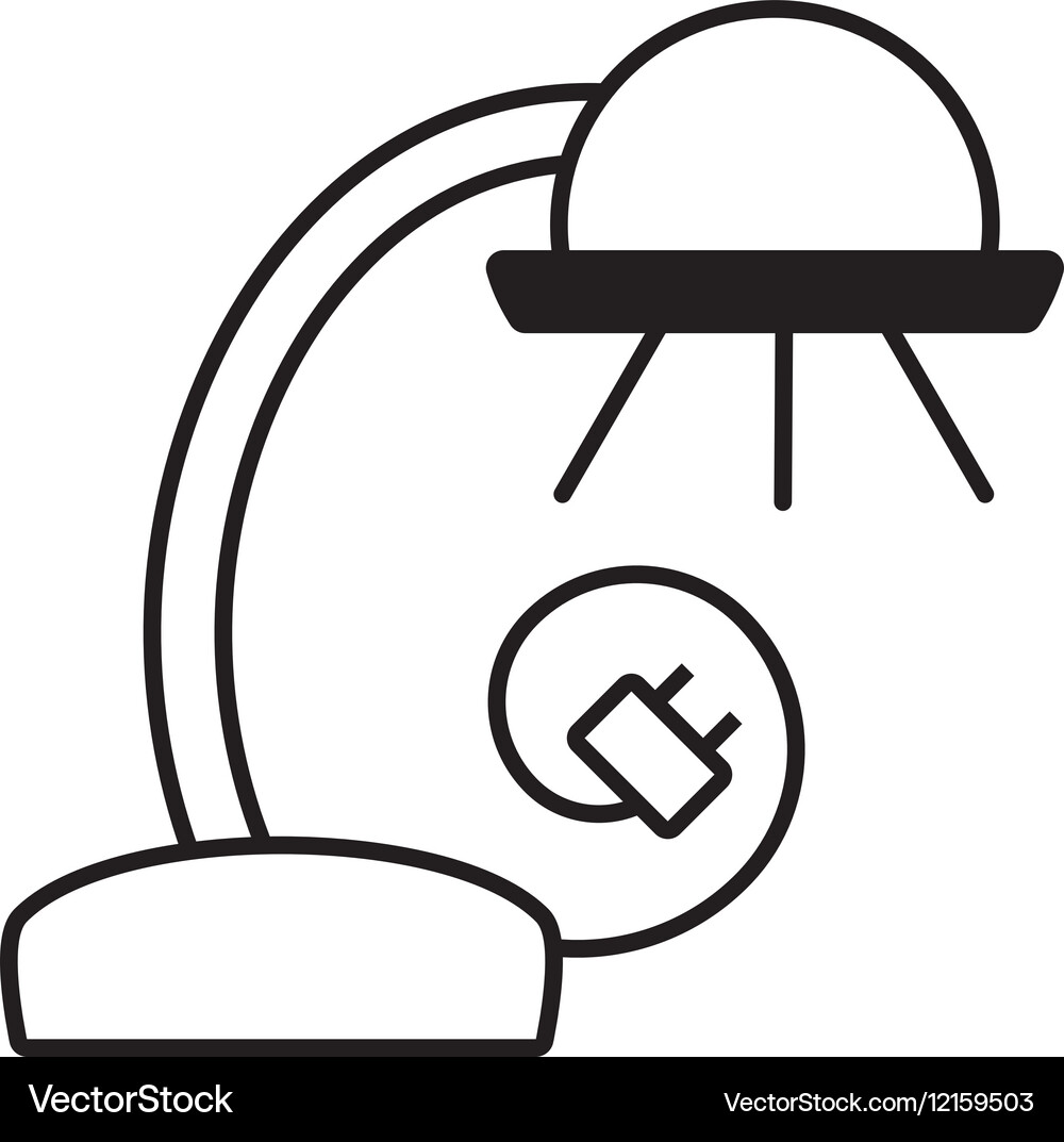Desk lamp electronic appliance outline Royalty Free Vector
