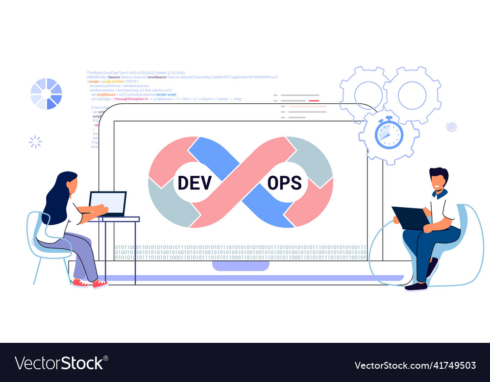 Devops concept software engineering culture Vector Image