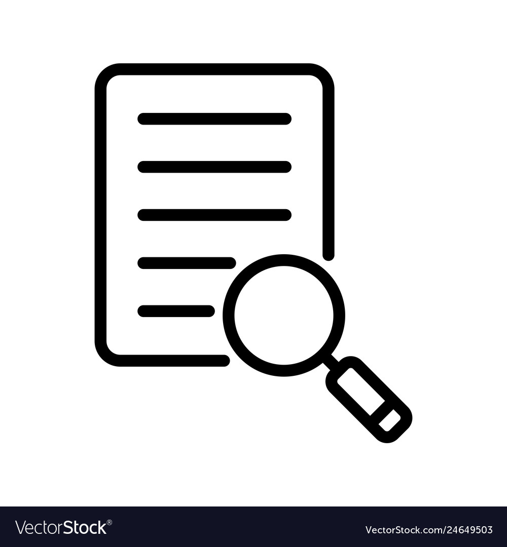 Document search icon Royalty Free Vector Image