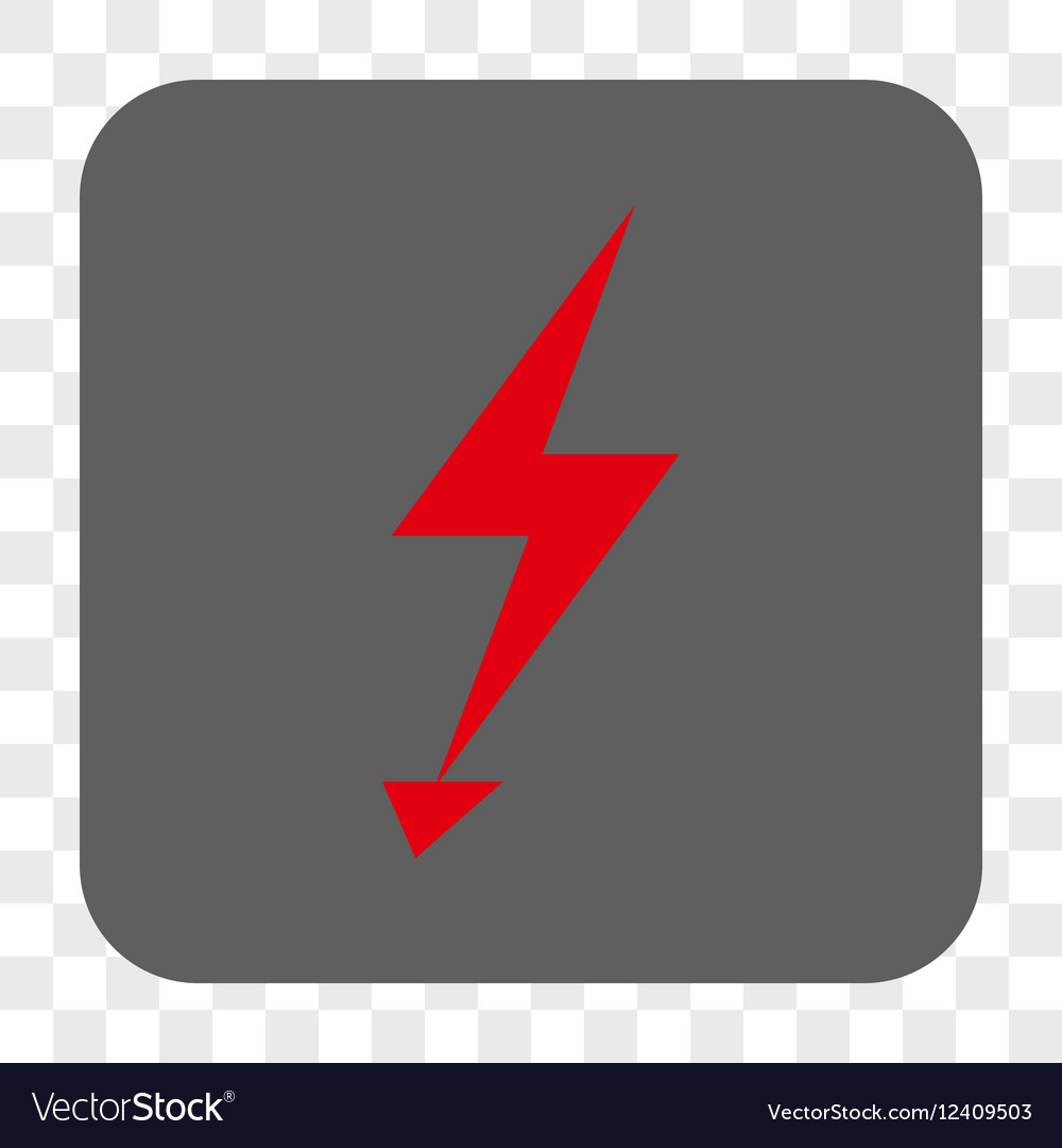 Electric strike rounded square button Royalty Free Vector
