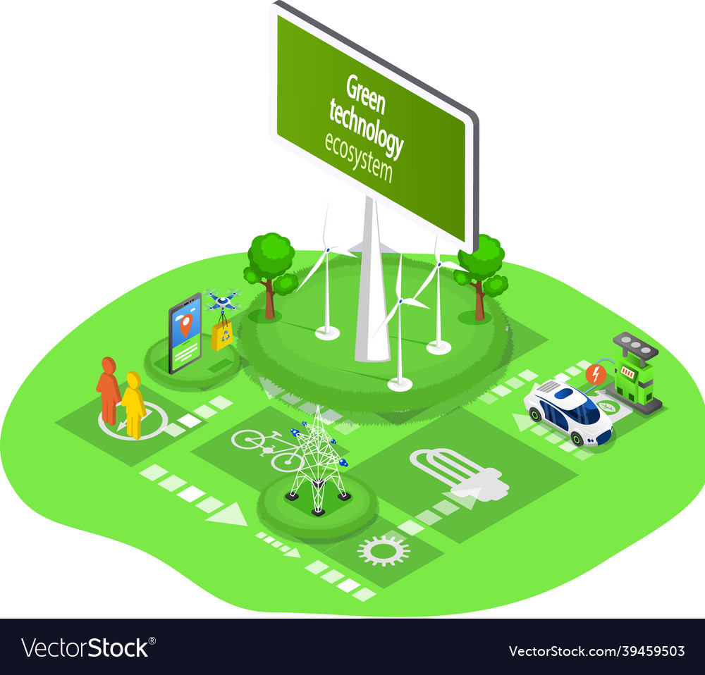 Generating electricity using green technologies Vector Image