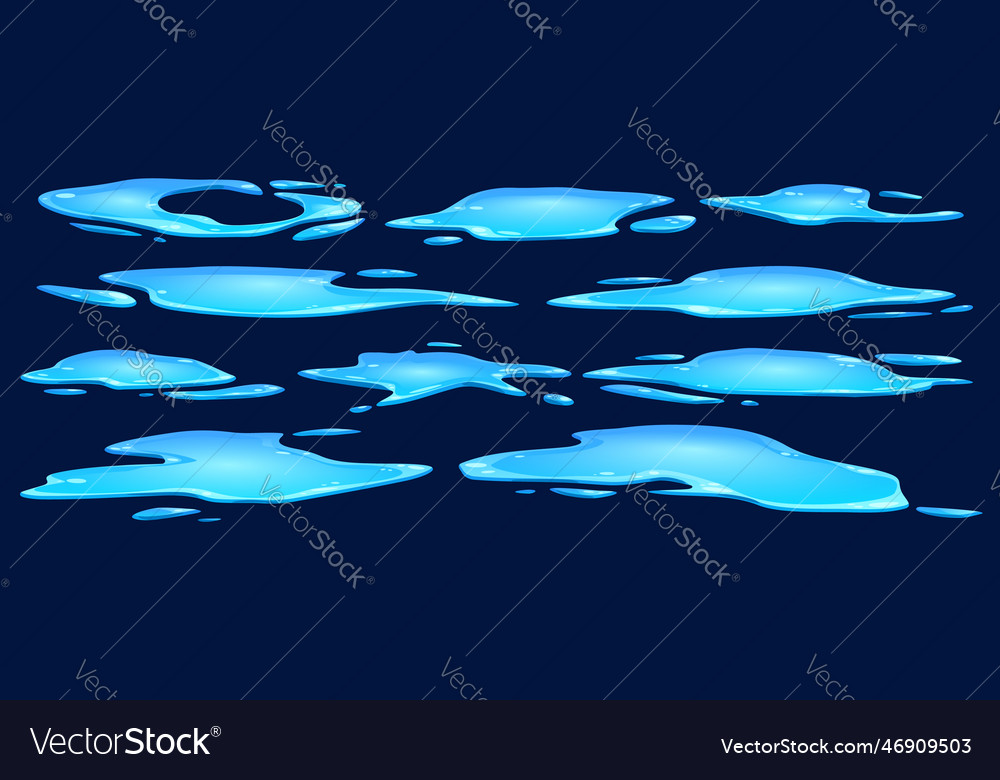 Liquid isometric water puddle on floor cartoon Vector Image Liquid isometric water puddle on floor cartoon Vector Image