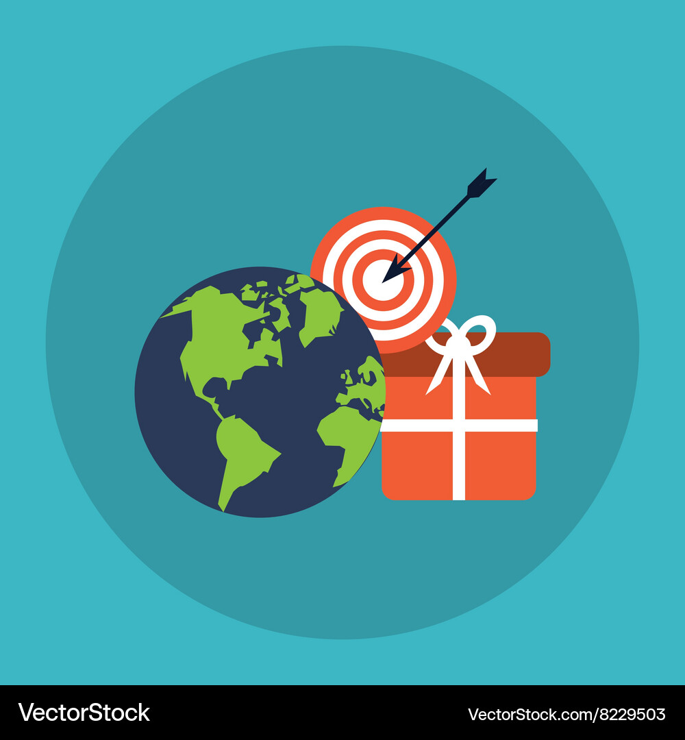 Planet and digital marketing design Royalty Free Vector