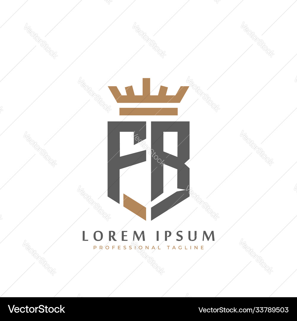Premium fr monogram two letters flegant Royalty Free Vector
