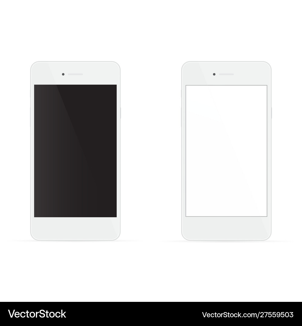 Realistic white phones with white and black Vector Image