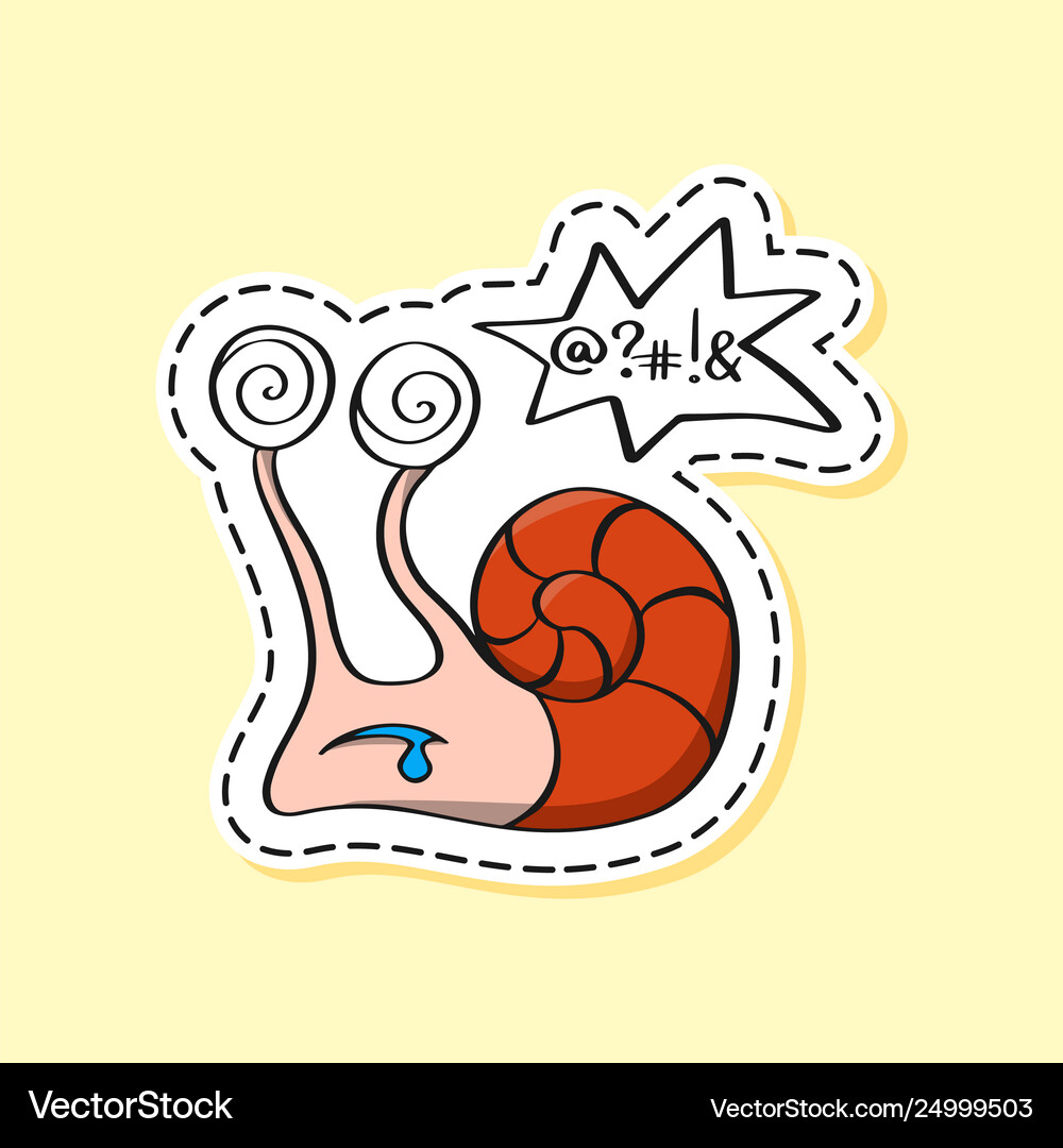 Snail sticker funny emoji icon elements Royalty Free Vector