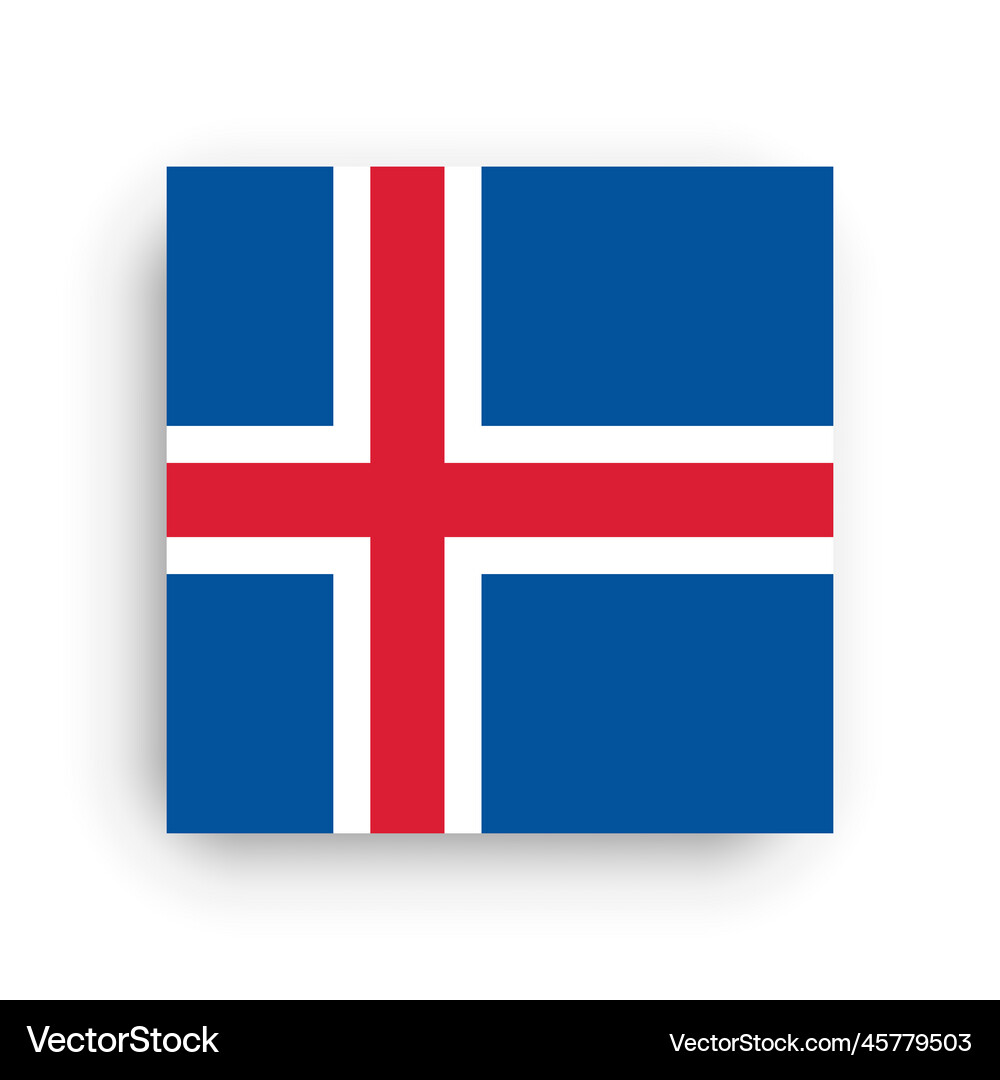 Square flag of iceland Royalty Free Vector Image