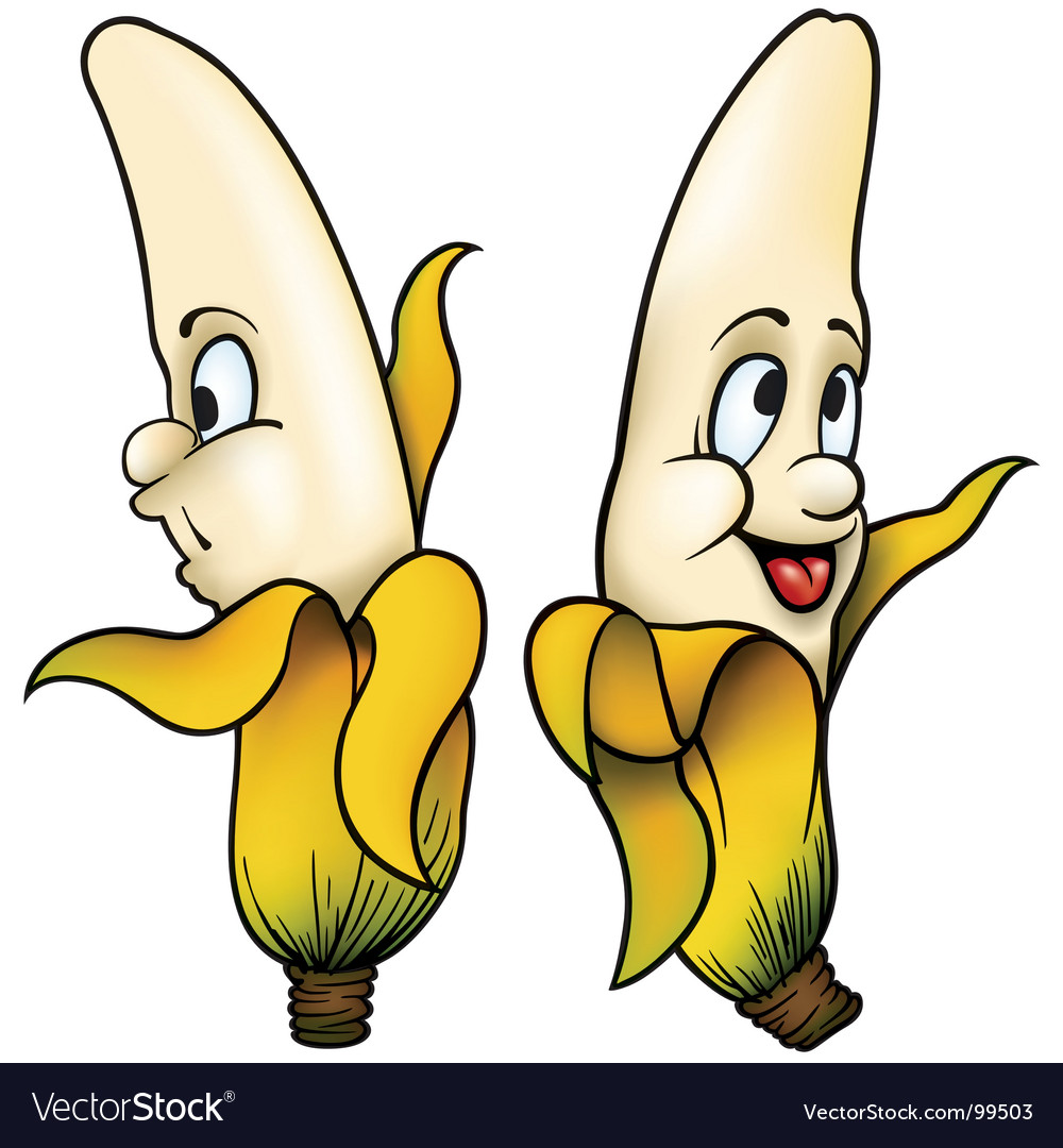 Two bananas Royalty Free Vector Image - VectorStock