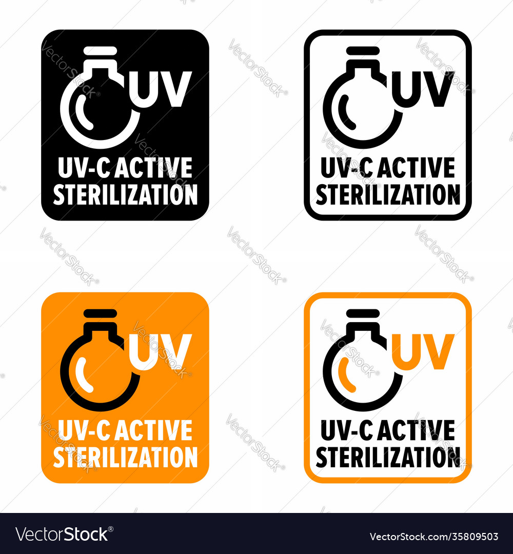 Uv-c active sterilization method technology Vector Image
