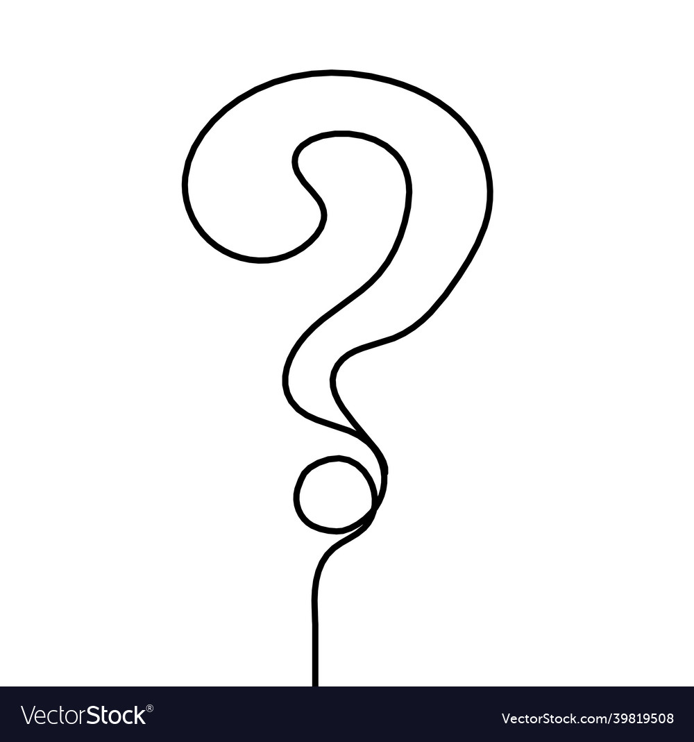 Abstract question mark continuous lines drawing Vector Image