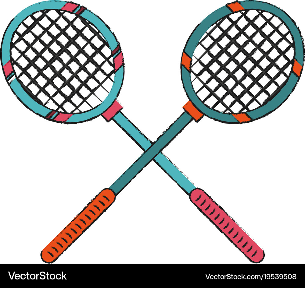 Badminton sport symbol Royalty Free Vector Image