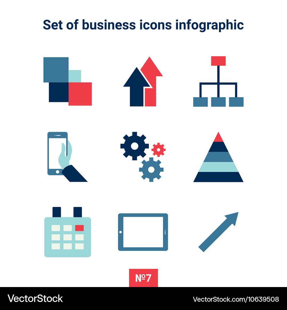 Business and infographic icon set Royalty Free Vector Image