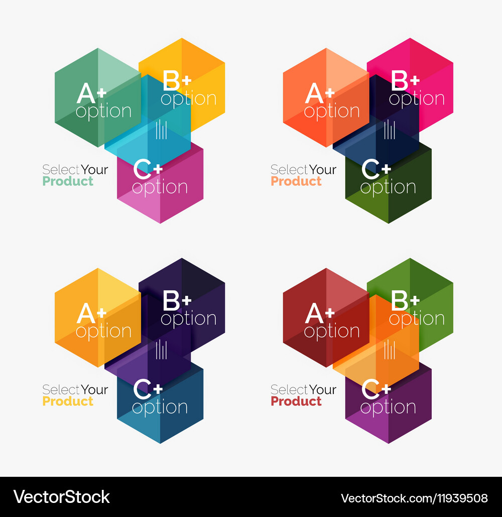 Business geometric layouts with option text Vector Image