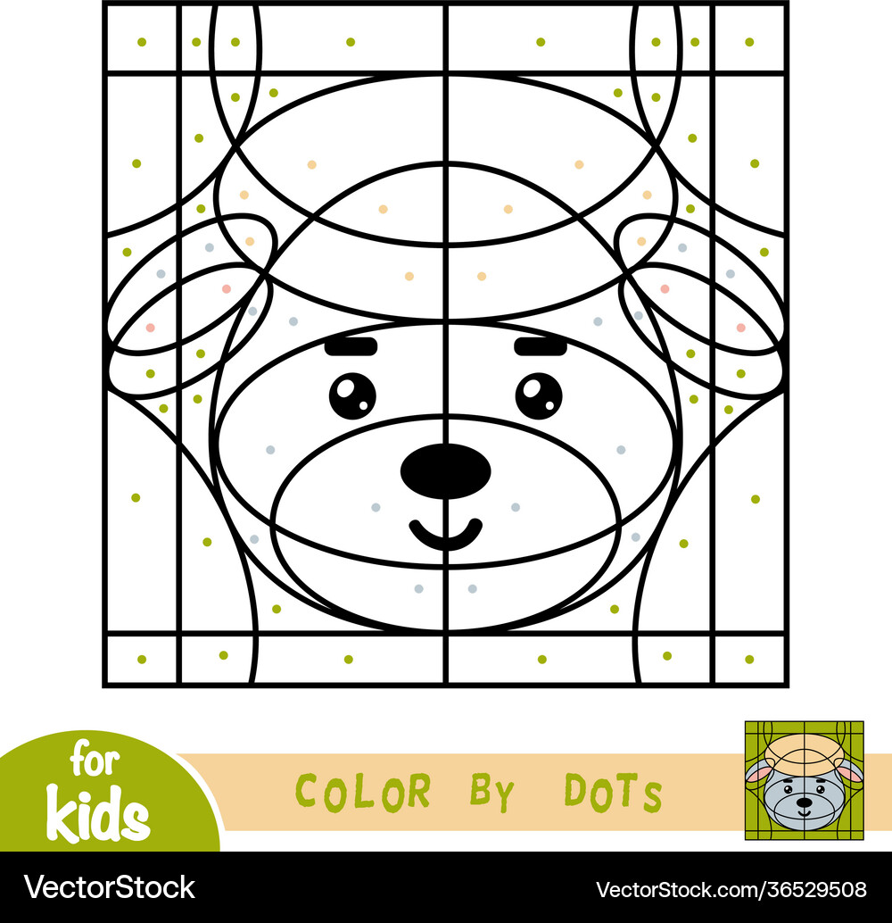 Color dots game for children sheep Royalty Free Vector Image