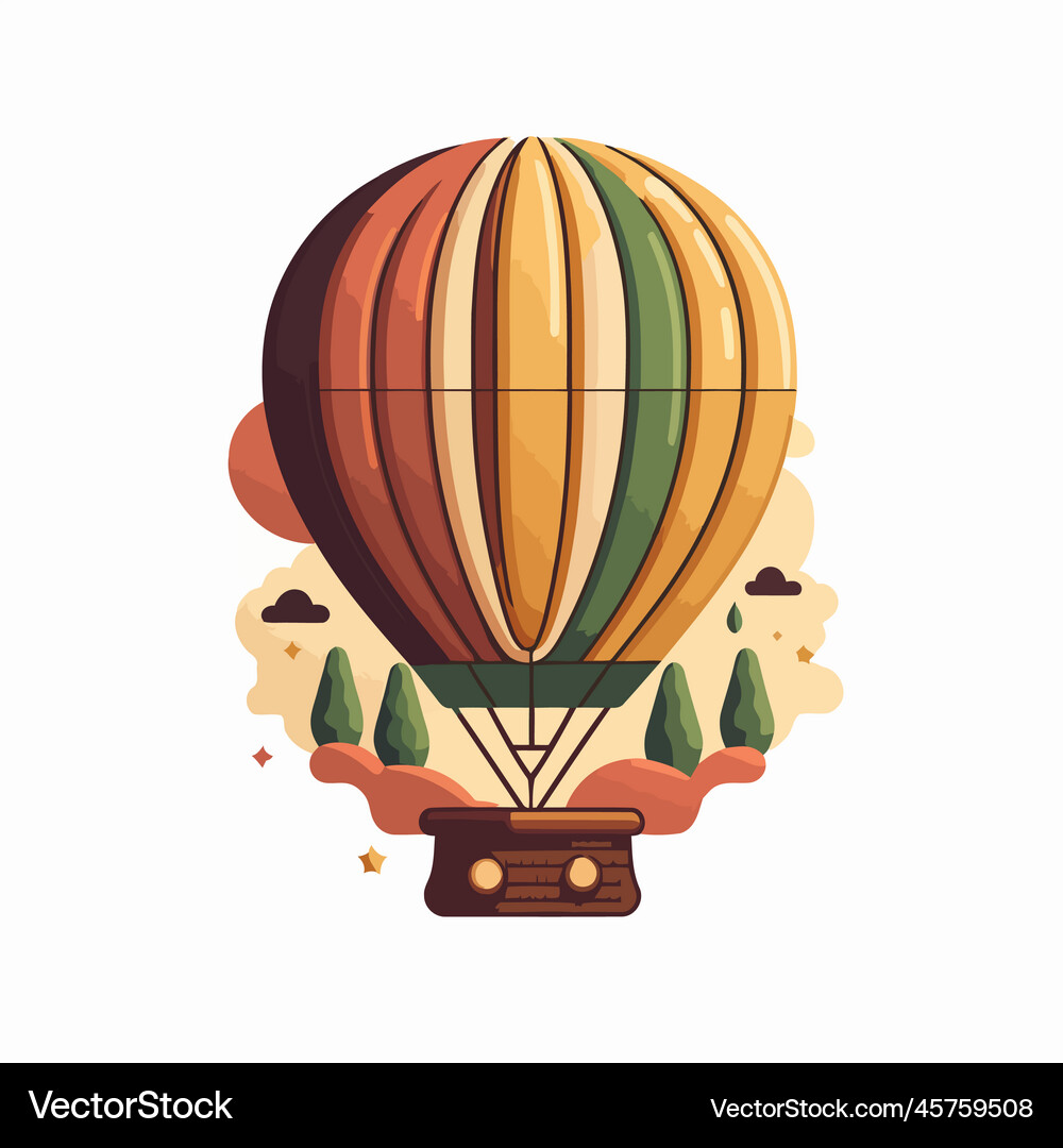 Colorful hot air balloon Royalty Free Vector Image