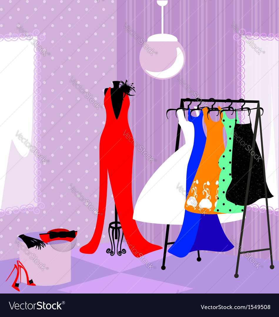Fitting room Royalty Free Vector Image - VectorStock
