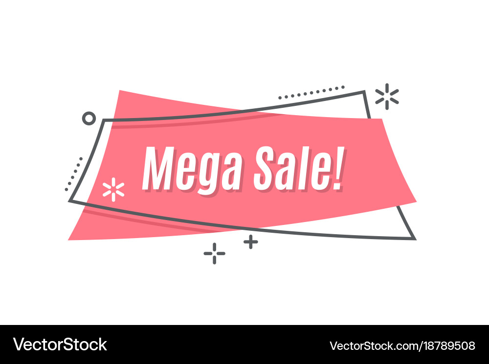 Flat linear promotion ribbon banner scroll price Vector Image
