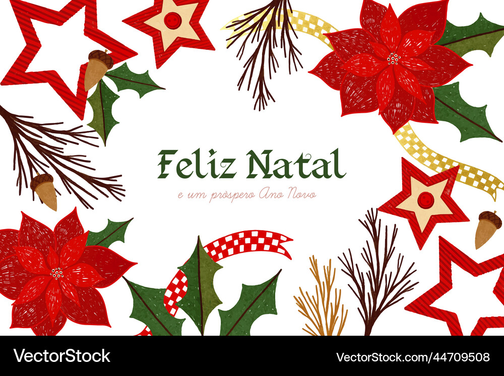 Hand drawn feliz natal design Royalty Free Vector Image
