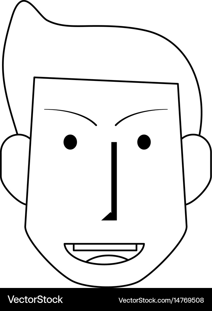 Head of smiling man icon image Royalty Free Vector Image