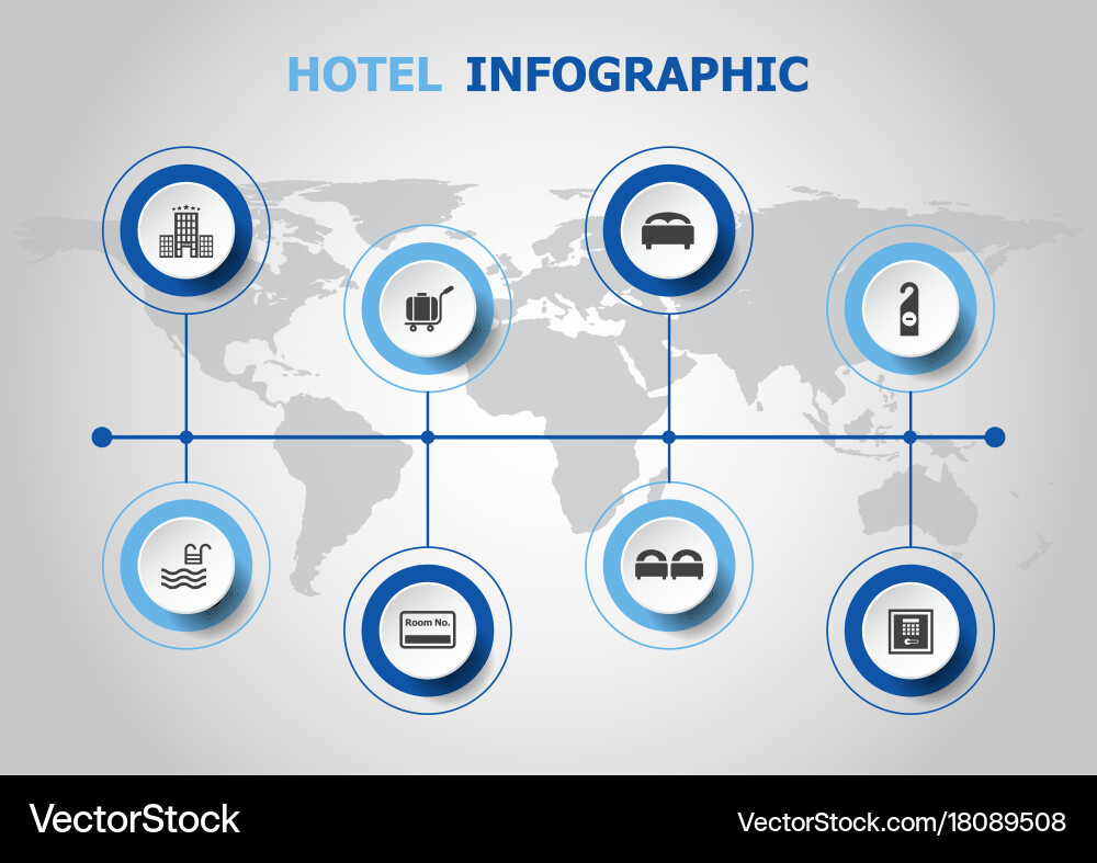 Infographic design with hotel icons Royalty Free Vector
