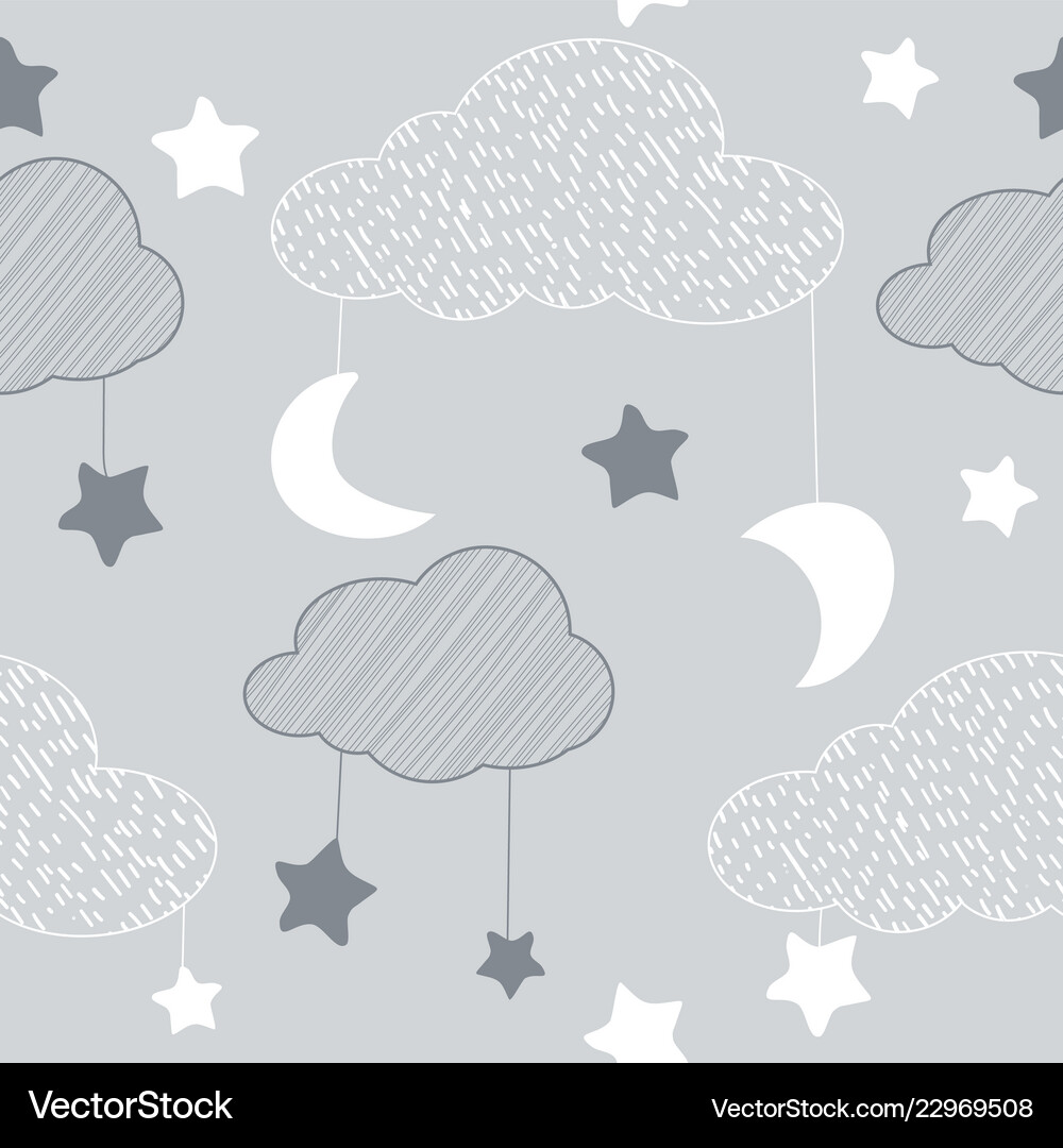 Night Sky Line Art Pattern Royalty Free Vector Image