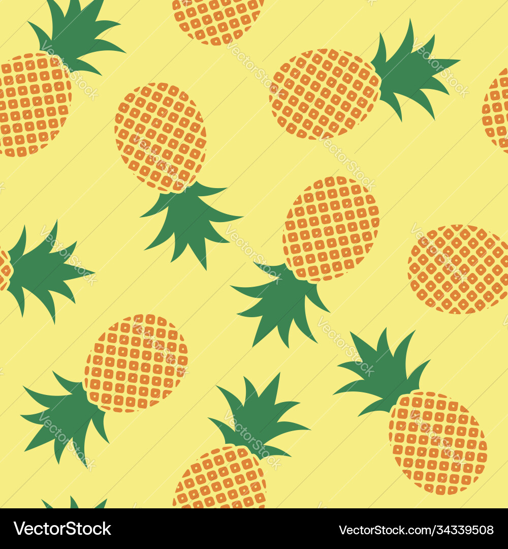 Seamless pineapple pattern Royalty Free Vector Image
