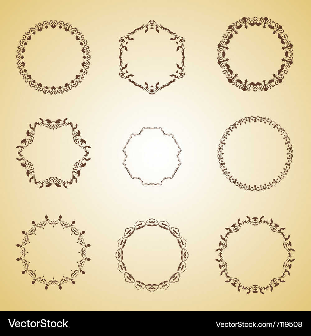 Set of vintage brown frame Royalty Free Vector Image