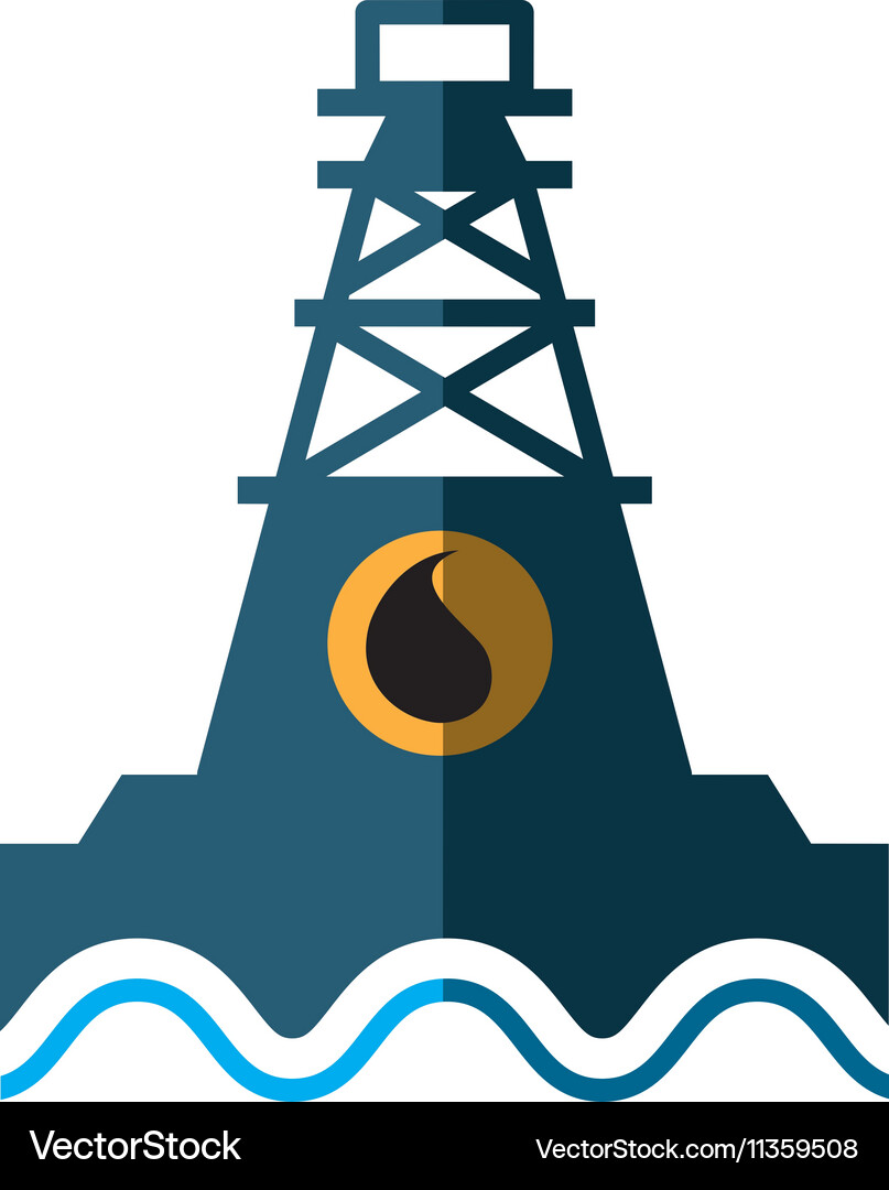 Tower oil exploration industry Royalty Free Vector Image