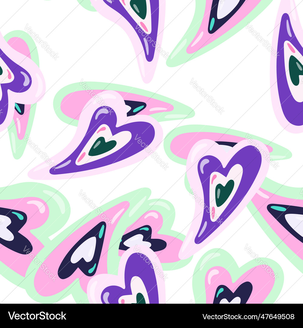 Vintage hearts seamless pattern 14 february Vector Image