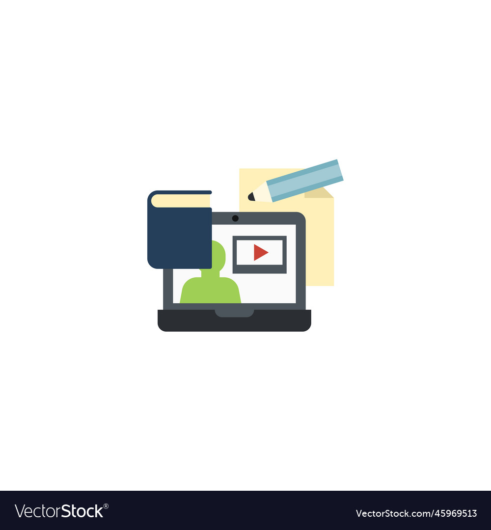 Blended learning creative icon from e-learning Vector Image