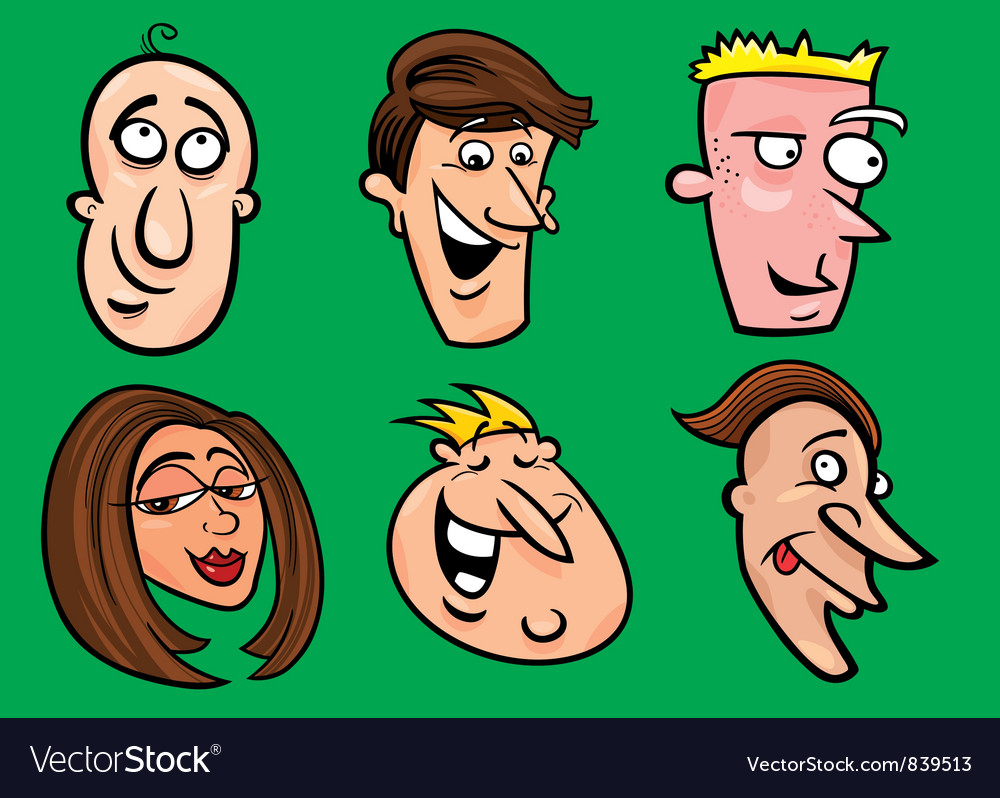 Cartoon faces Royalty Free Vector Image - VectorStock