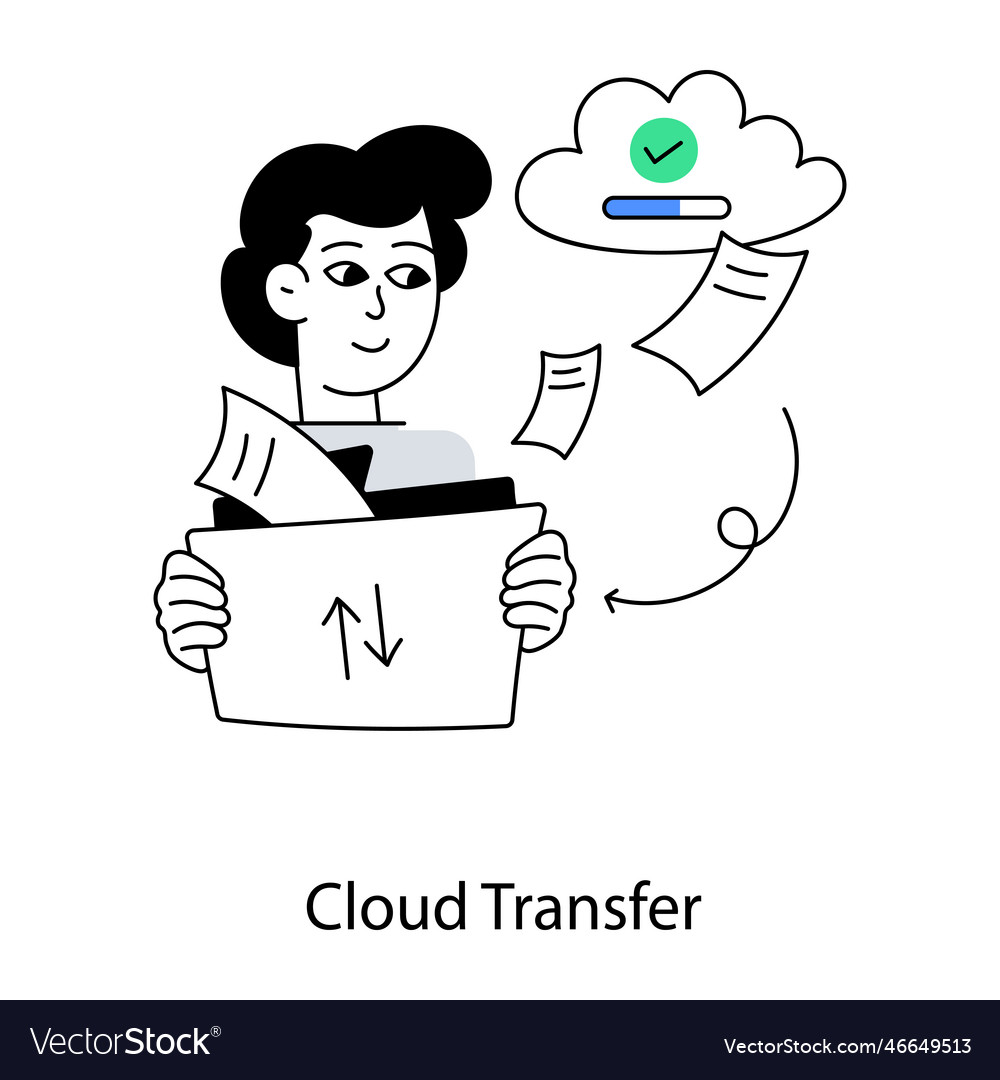Cloud transfer Royalty Free Vector Image - VectorStock