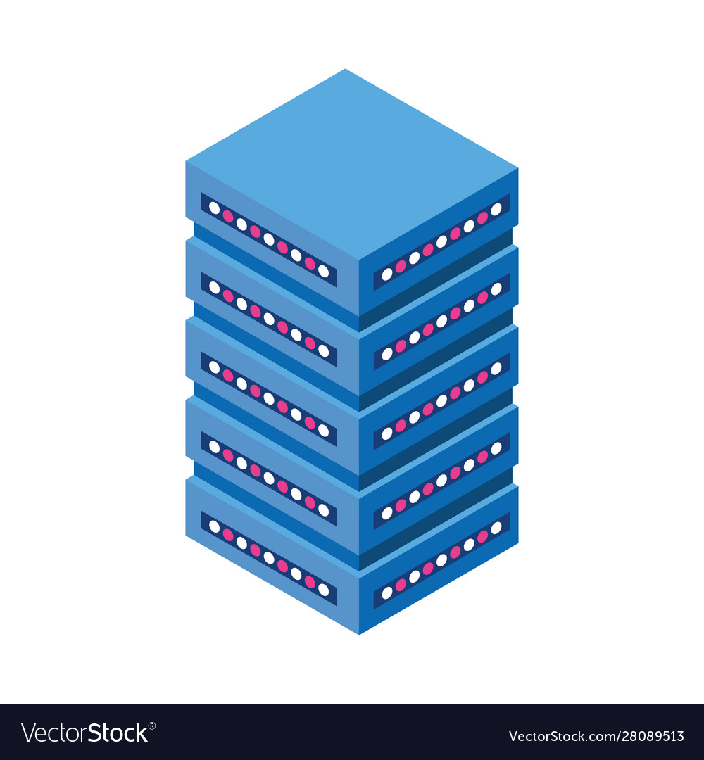Data server center icon flat design Royalty Free Vector