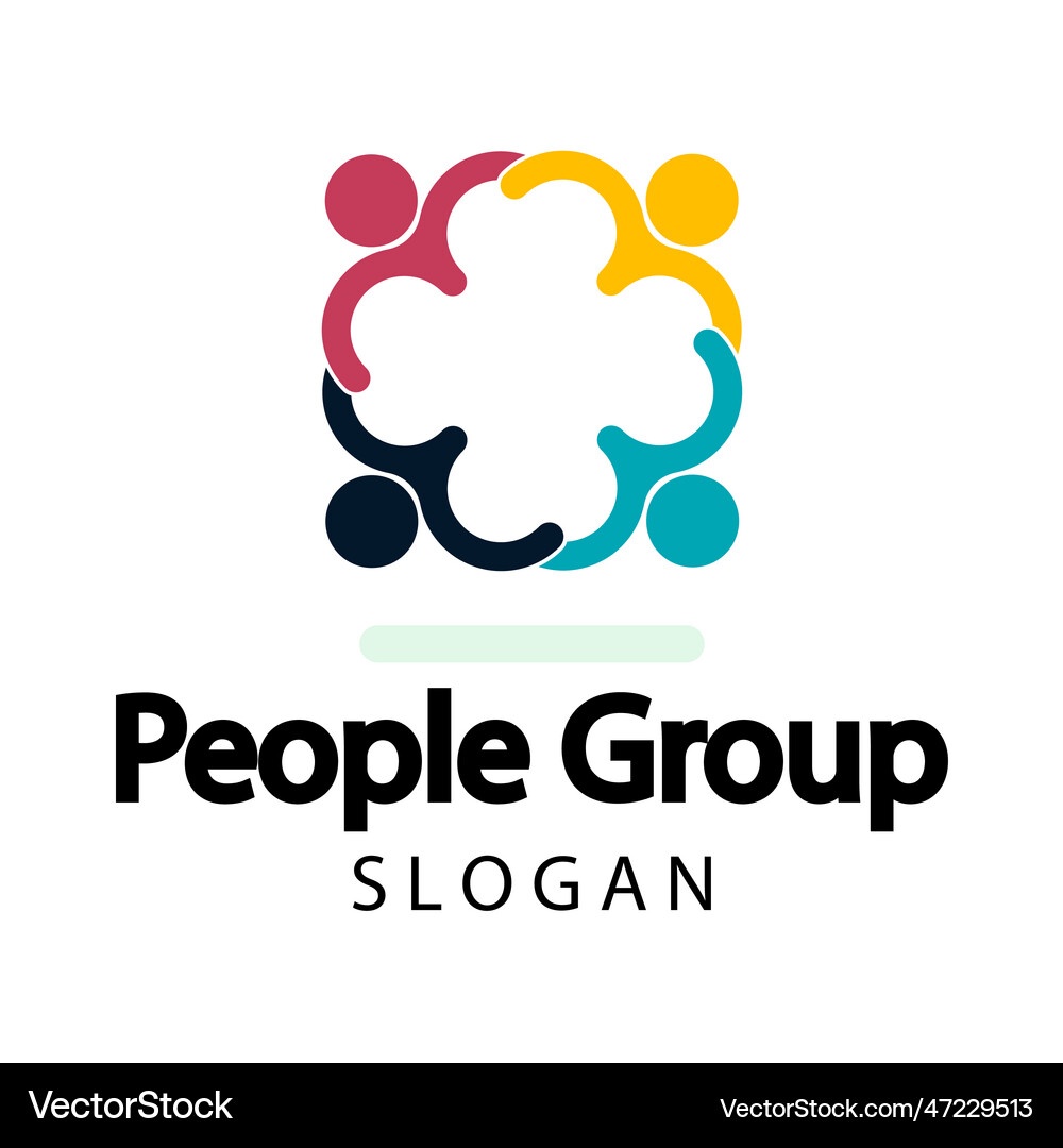 Group people logo handshake in a circleteamwork Vector Image