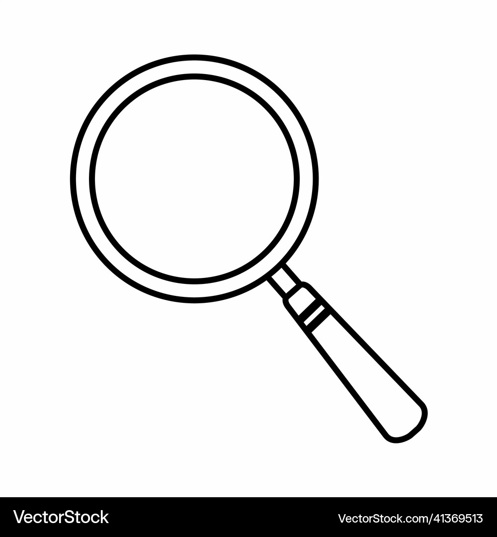 Icon of magnifier - line style Royalty Free Vector Image