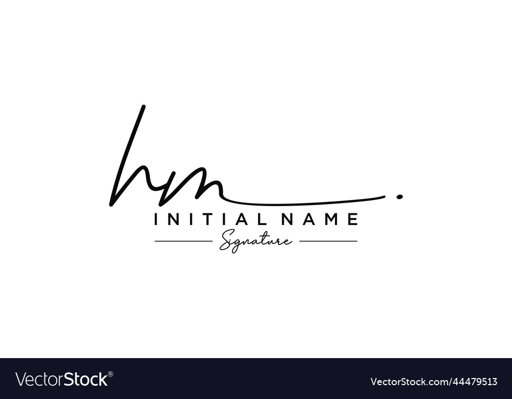 Initial hm signature logo template hand drawn Vector Image