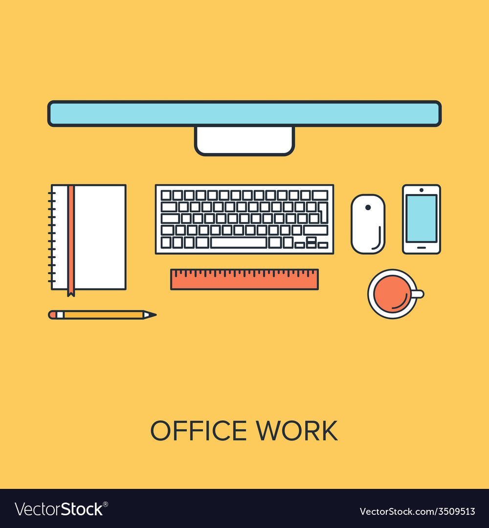 Office work Royalty Free Vector Image - VectorStock